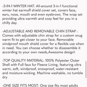 Winter Hats | Accessories | Mens Winter Warm Facemask Cap 3 In Bomber ...